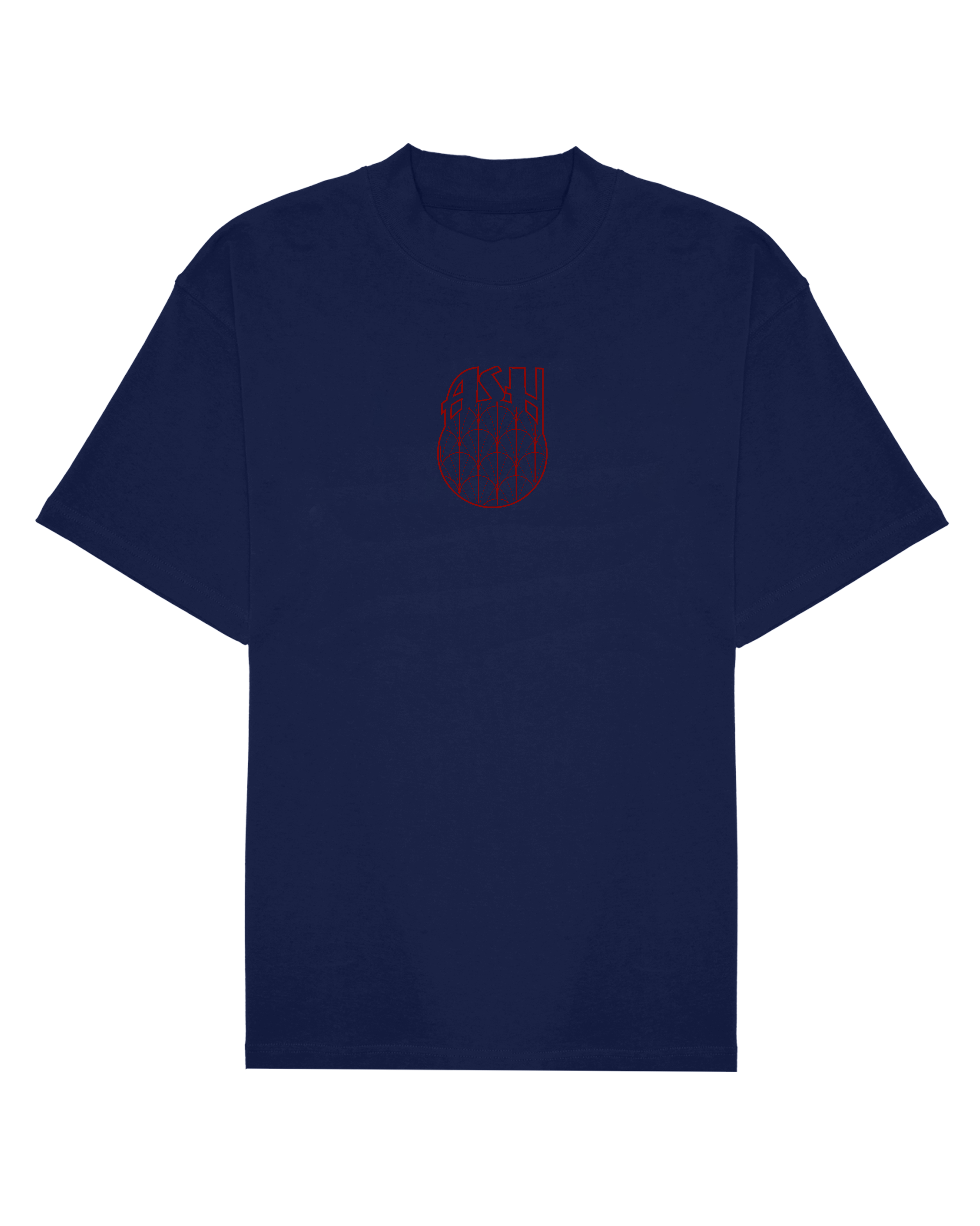 Ashluxe Stitched Emblem T-shirt Navy – ASHLUXE