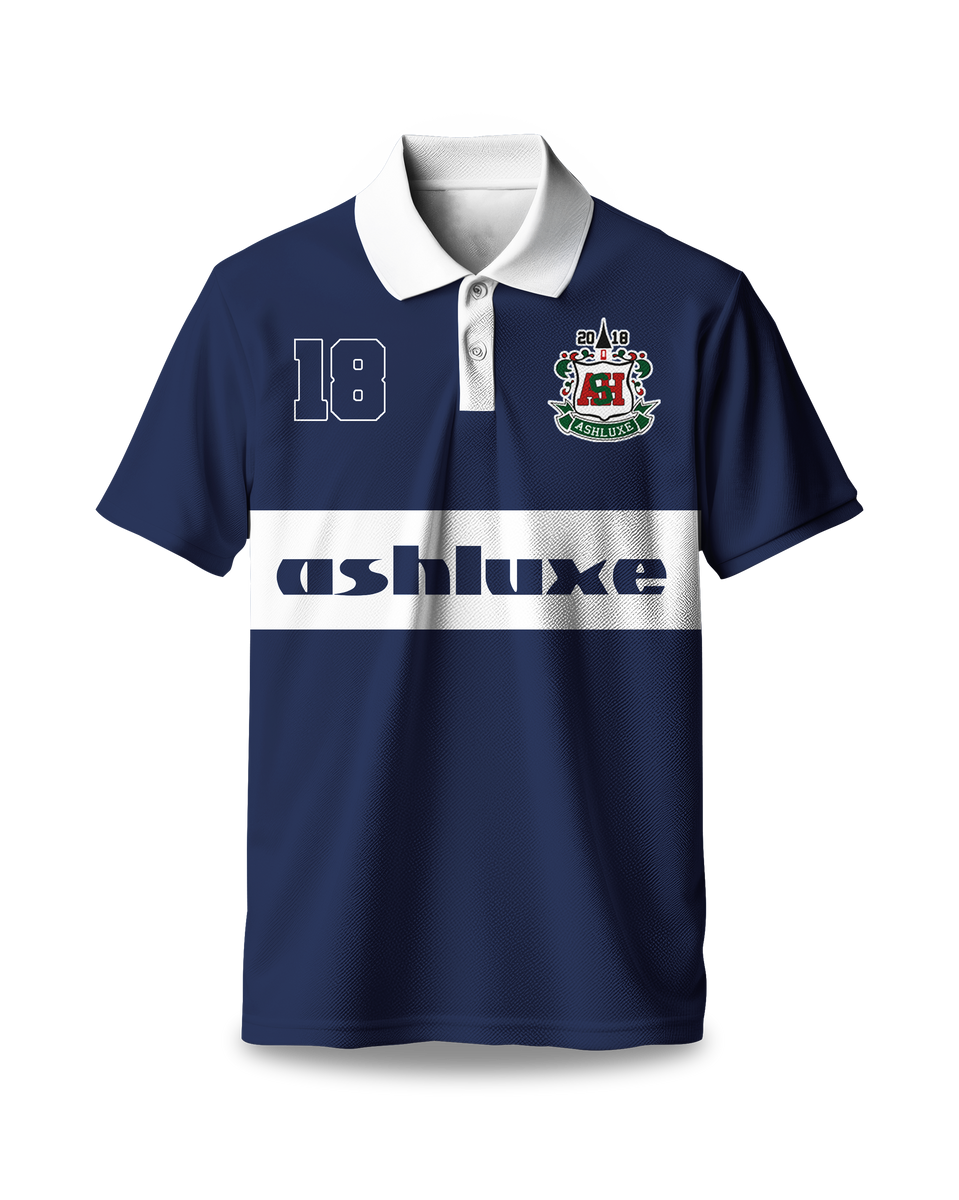 Ashluxe crest logo Polo Blue – ASHLUXE